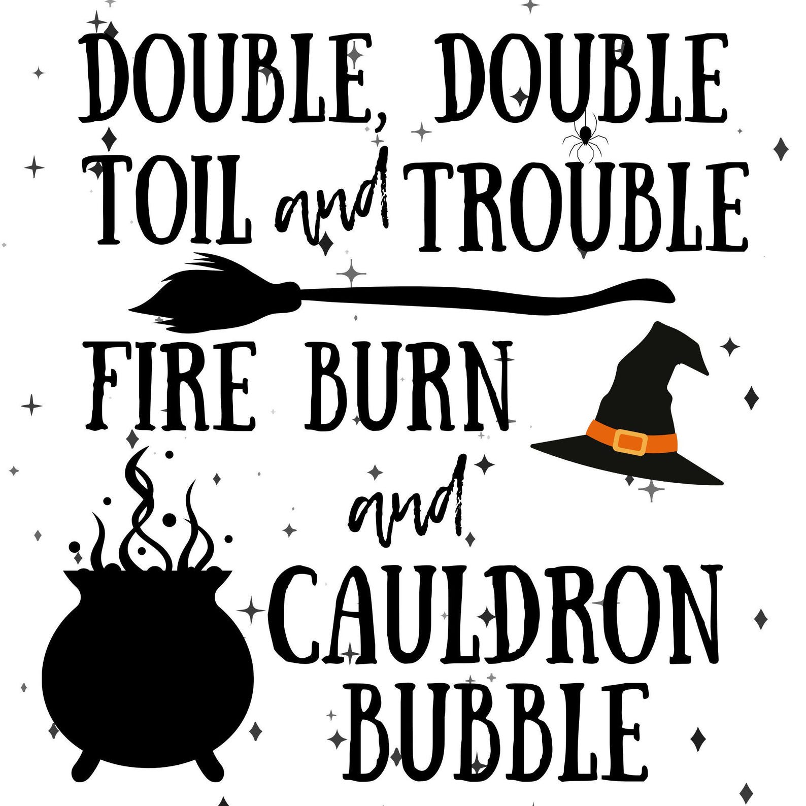 Digital Double Double Toil & Trouble Sign 2 - Etsy
