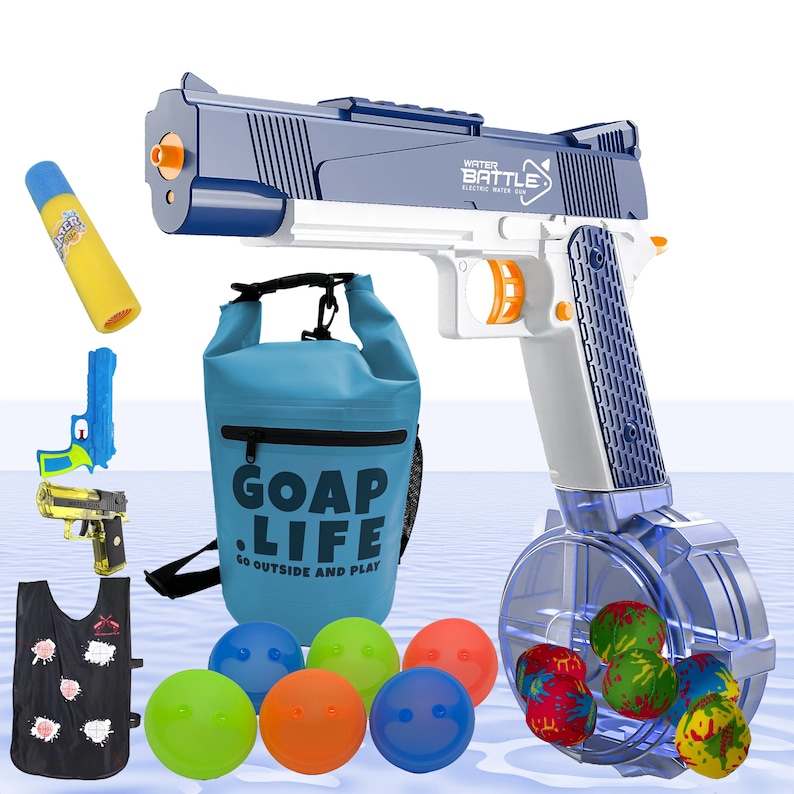 Water Battle Electric Water Gun Bundle Water Guns Water Balloons Squirt ...