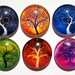 Tree of Life Glass Circle Magnets. Strong Magnet Set of 6 - Etsy