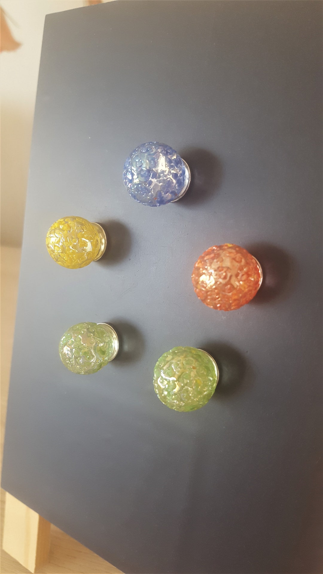 Clear Marble Magnet With Bright Colored Speckles. Strong Magnet Set of ...