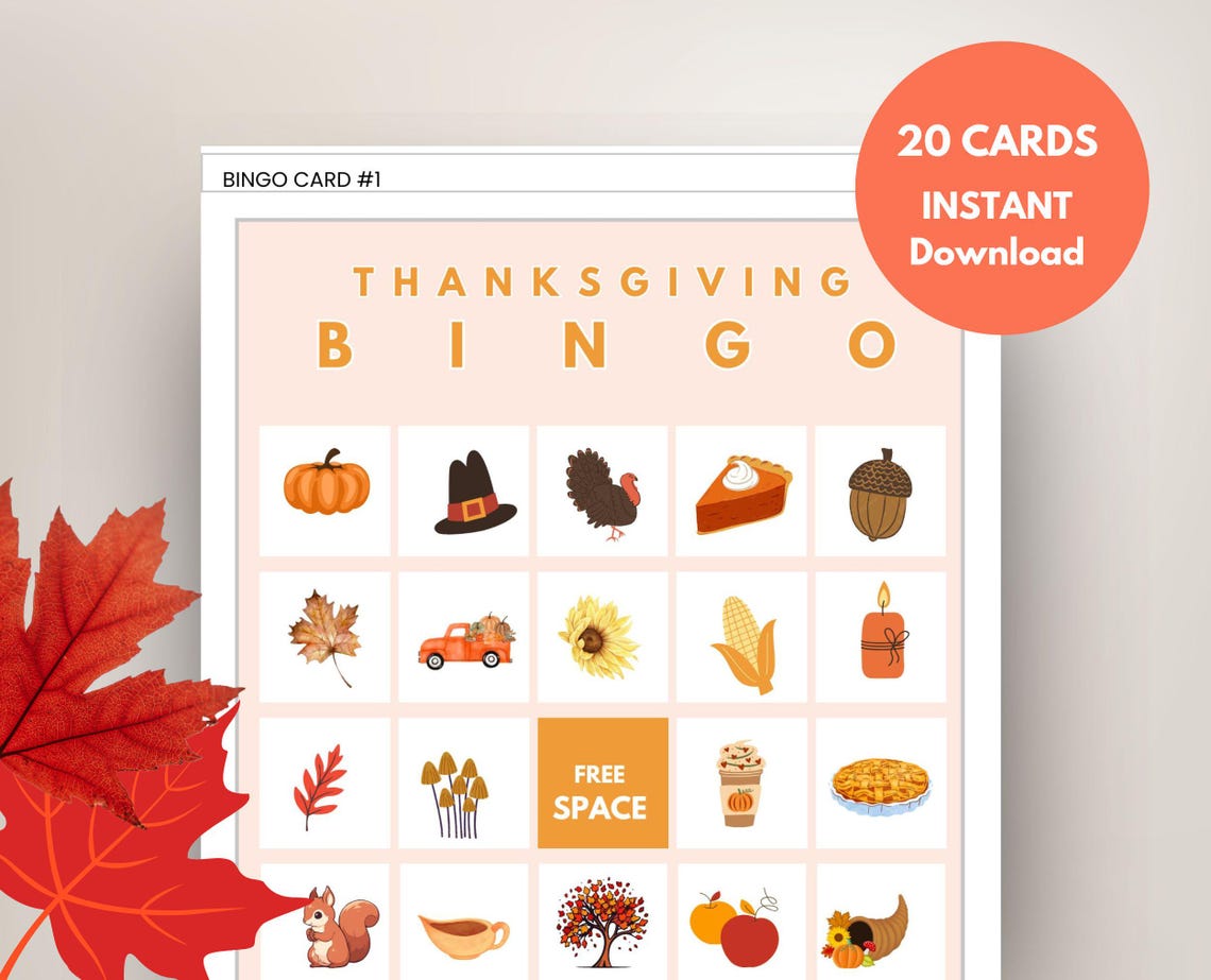 Thanksgiving Bingo Games, Family Reunion Games, Seasonal Activity, Fun ...