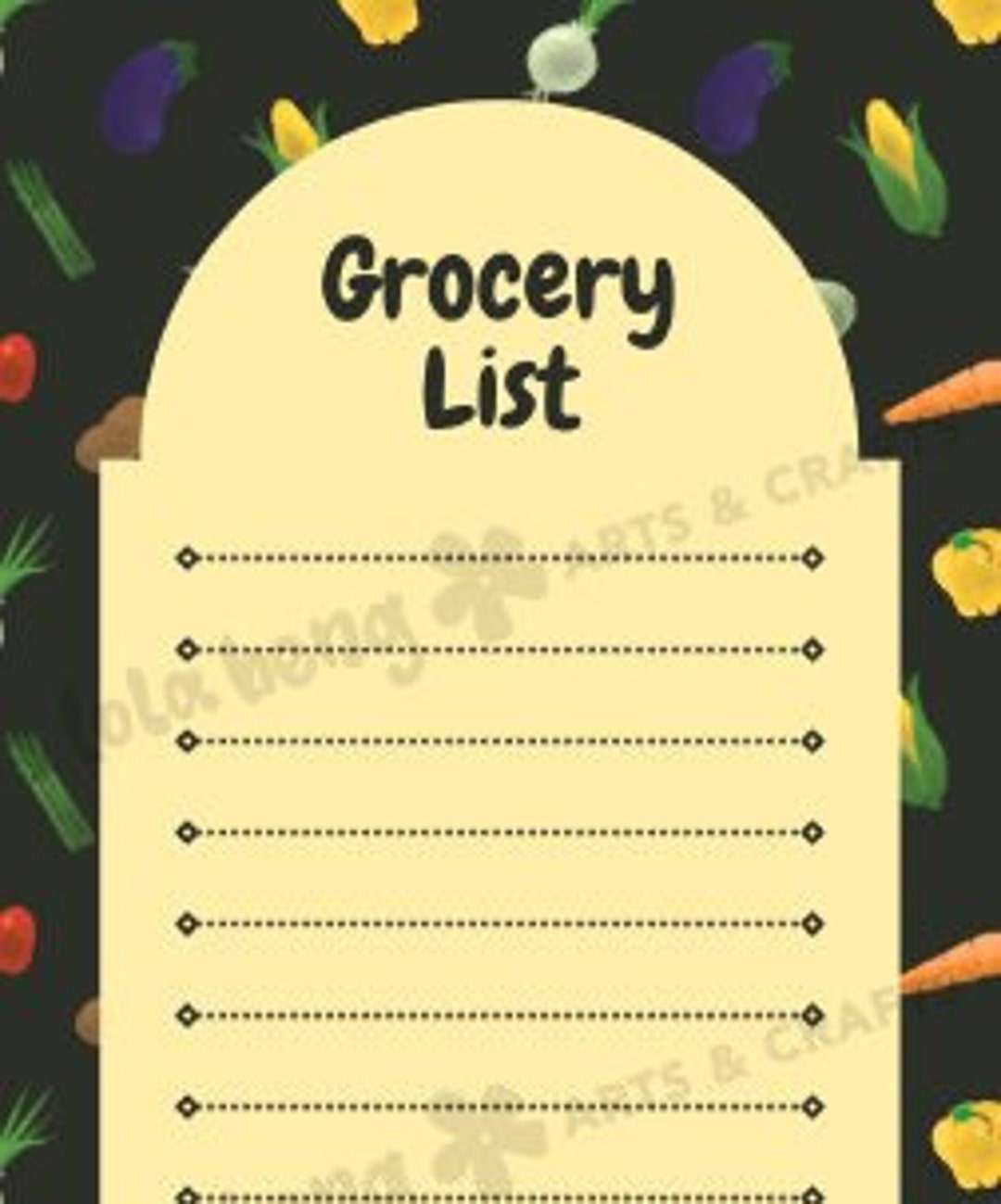 Printable Grocery List, Simple List, Decorative Background List, Paper ...