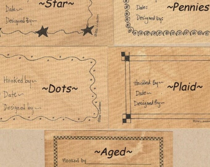 Aged Fabric Rug Labels ~ Choose Style ~ 3 Labels per Pack - Etsy