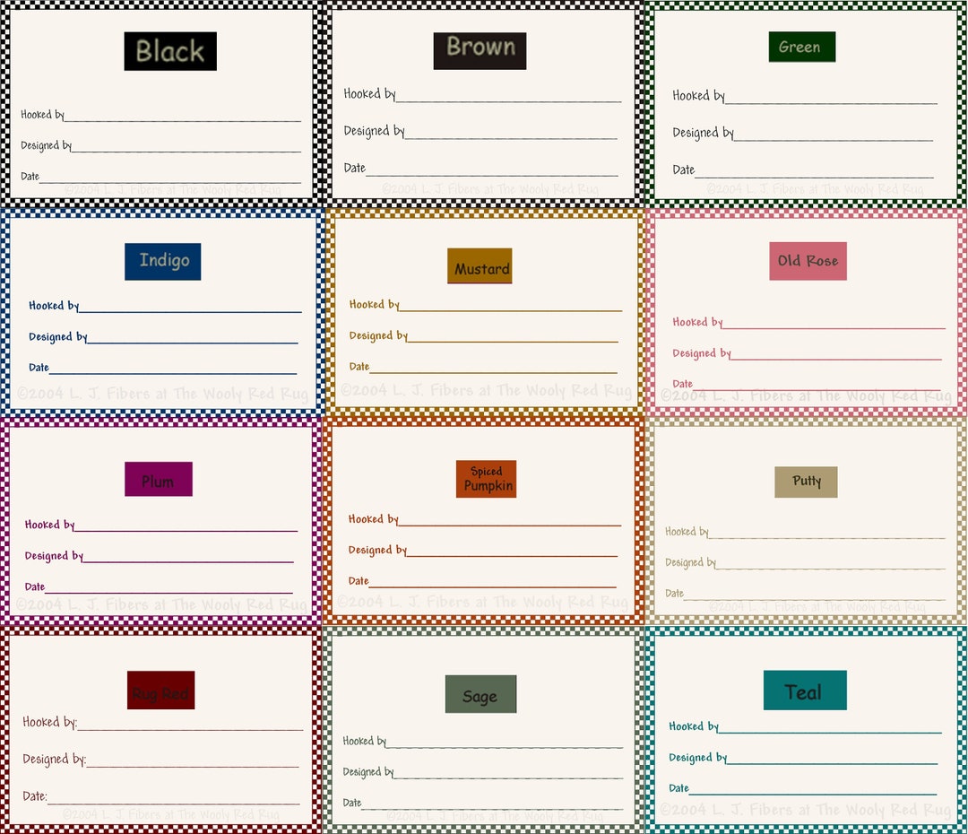 Fabric Rug Labels ~ Choose Color ~ 3 Labels per Pack - Etsy