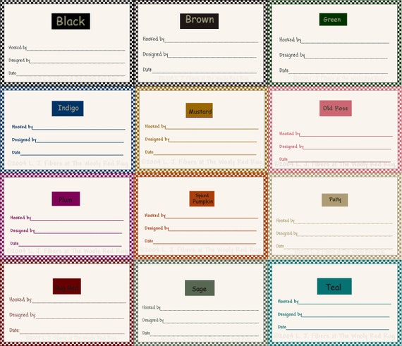 Fabric Rug Labels Choose Color 3 Labels per Pack - Etsy