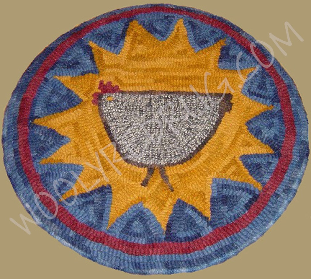 Cluck ~ Chicken Chair or Table Mat Rug Hooking Linen Pattern - Etsy