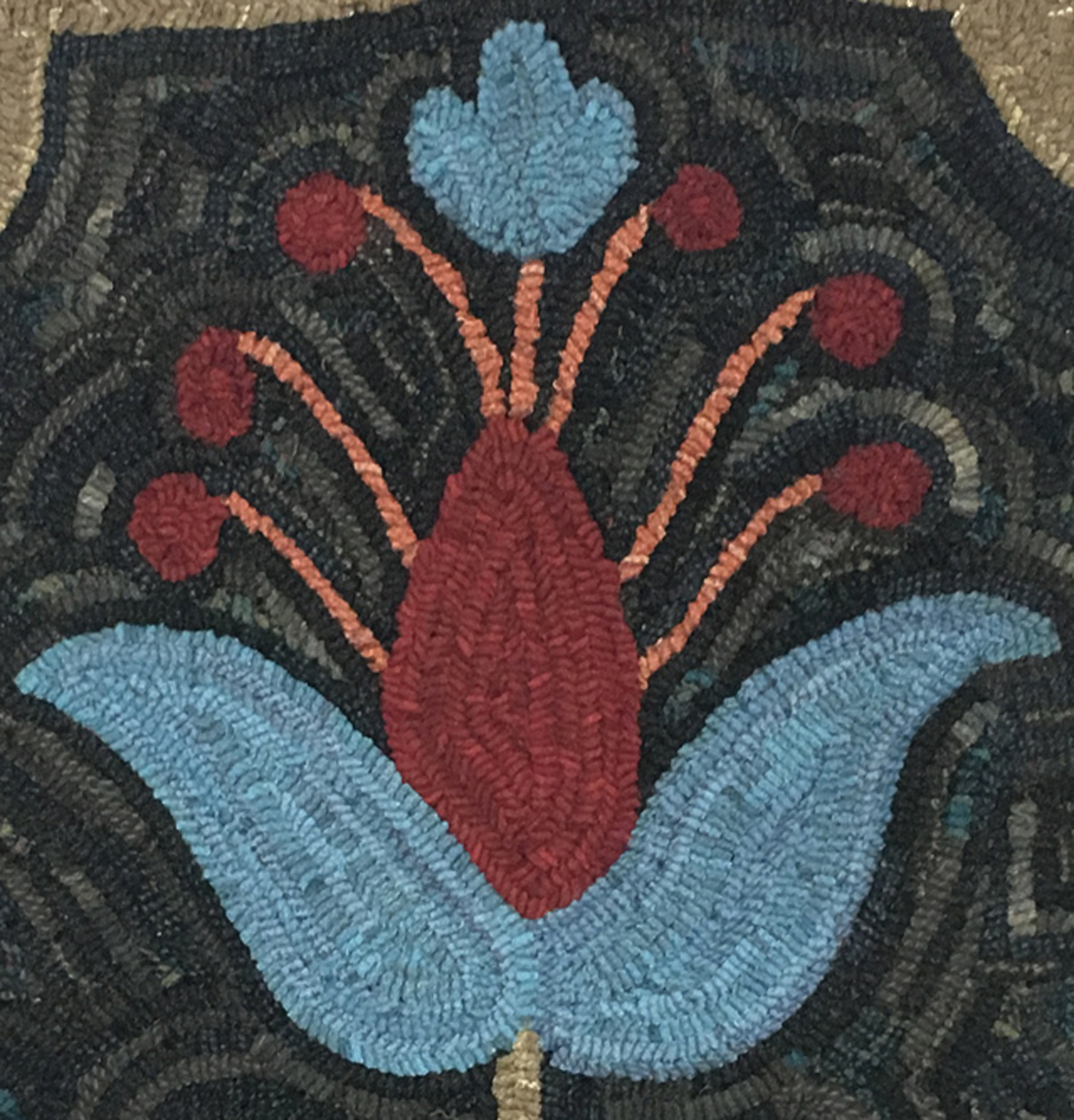 Hilda's Flower Rug Hooking Linen PATTERN ~ the 2018 Annual Ljfibers Rug ...