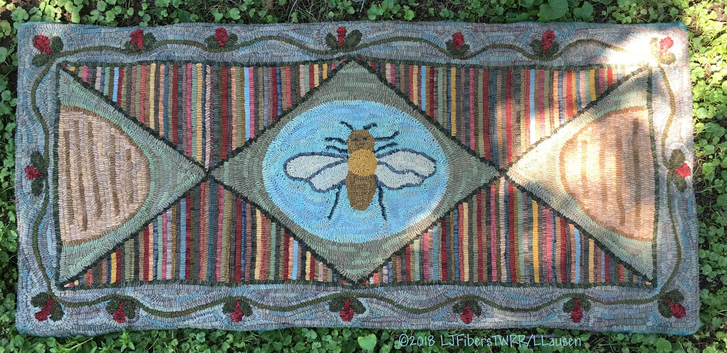 Bee Runner Linen Rug Hooking Pattern | Etsy