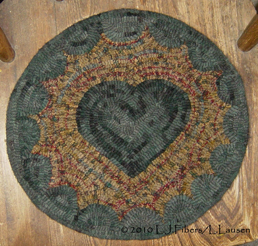 Prim Heart Chair Rug Hooking Pattern - Etsy