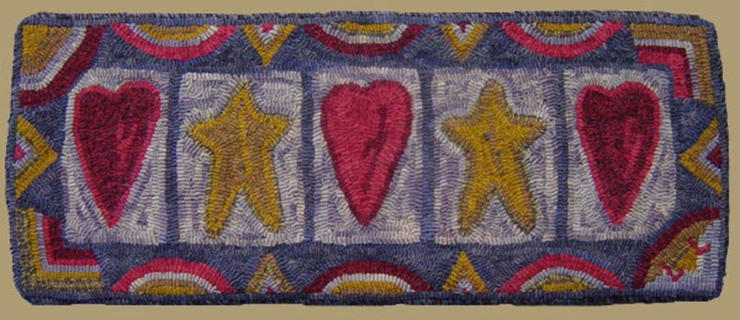 Hearts and Stars Runner ~ Rug Hooking Pattern - Etsy