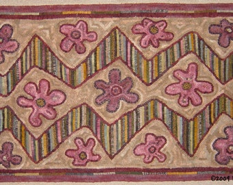 Hilda's Flower Rug Hooking Linen PATTERN the 2018 Annual | Etsy