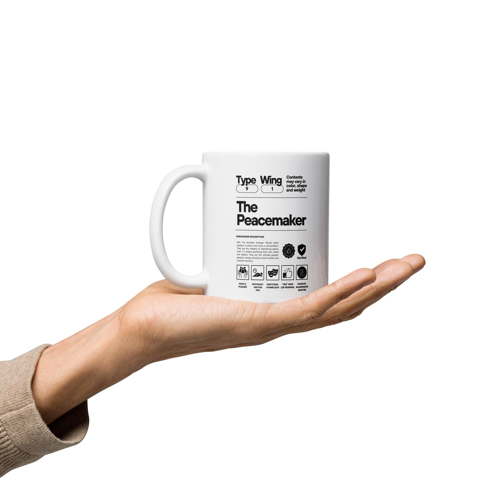 Funny 9 Wing 1 Enneagram Themed Coffee Mug, Detailed Personality Mug ...