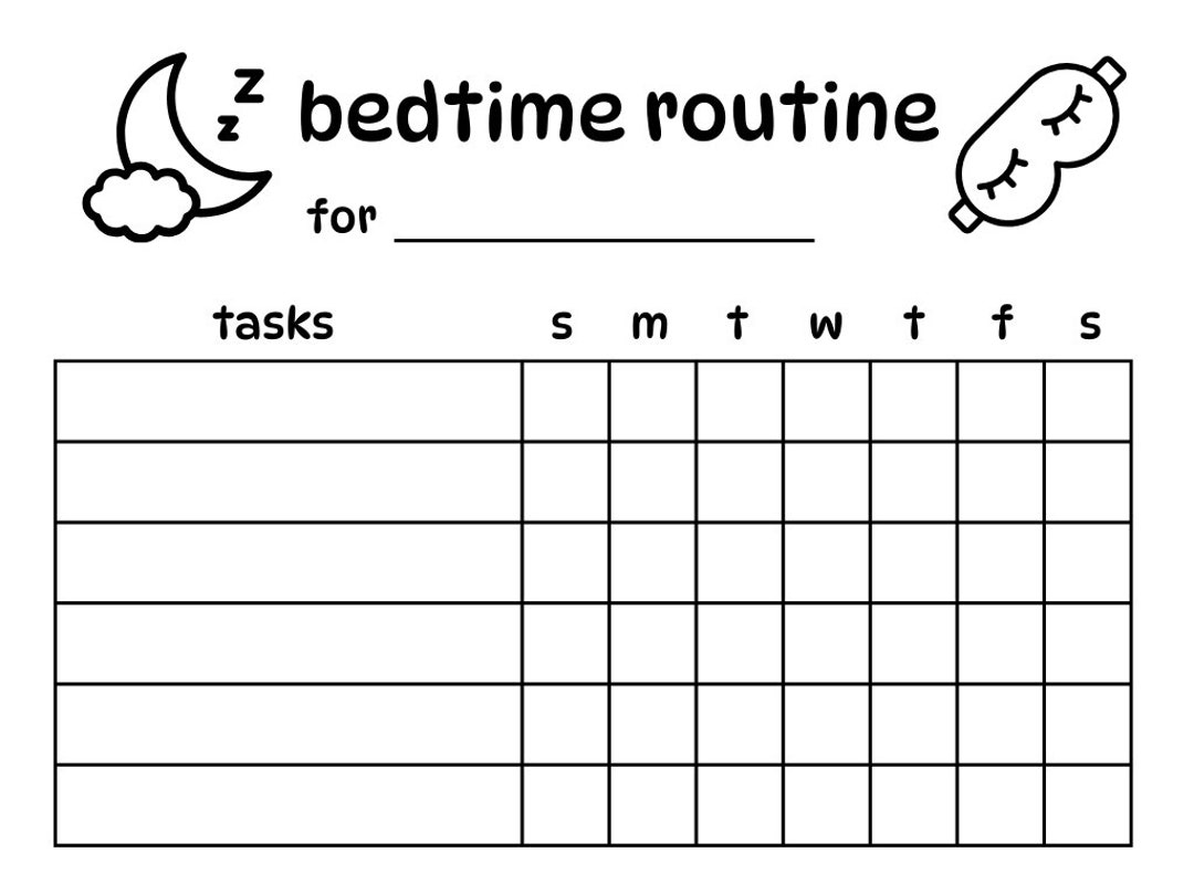 Preschooler Bedtime Routine Chart Etsy