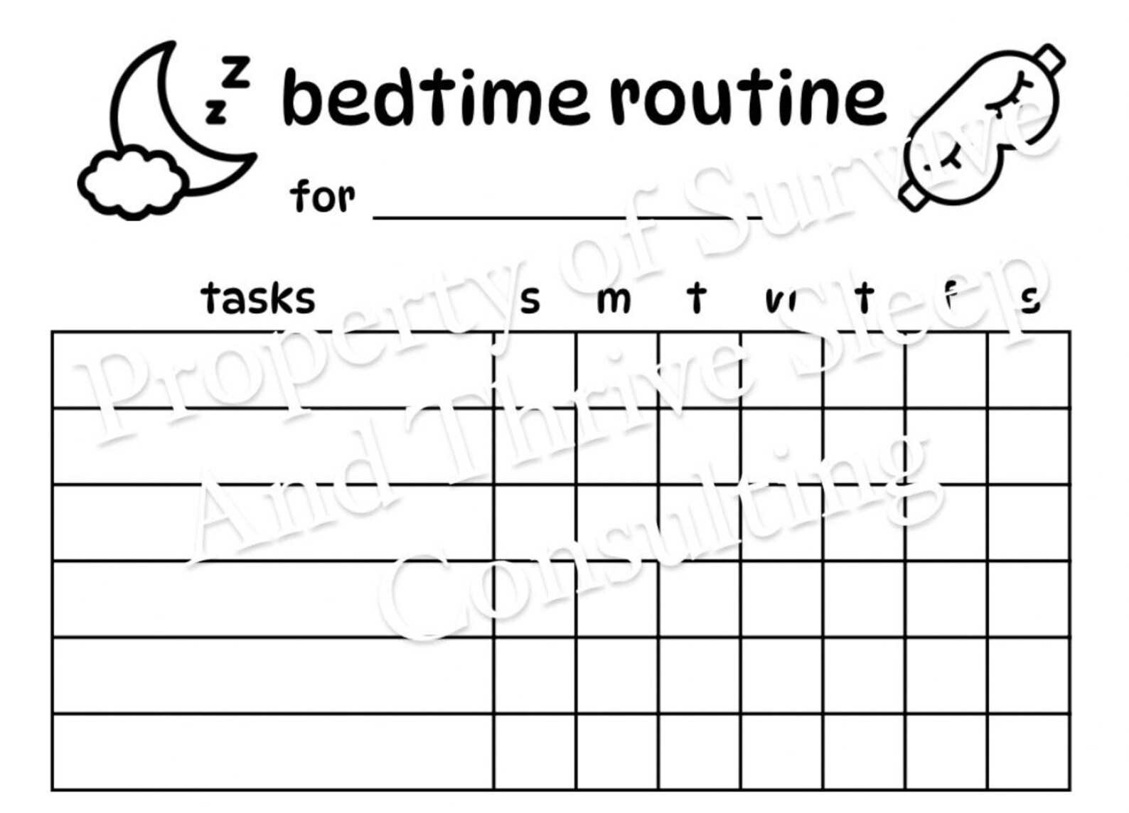 Bedtime Bundle - I Slept Through the Night Crown, Routine Chart and ...