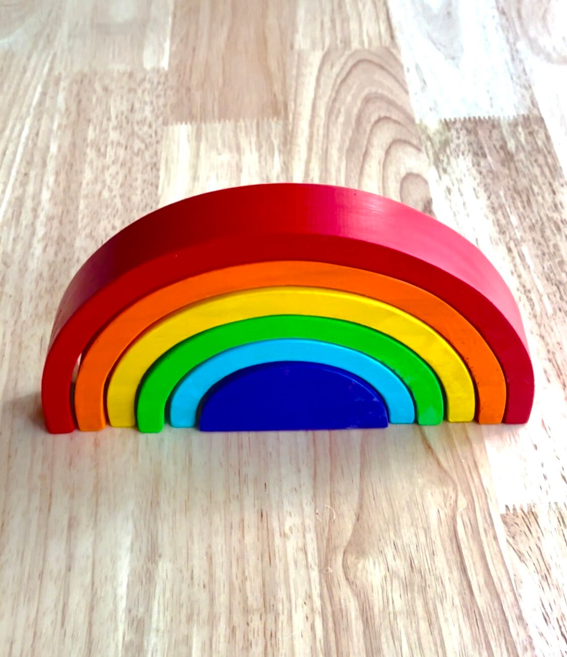 Stacking Wooden Rainbow, 6 Piece Set, Montessori Toys, Educational Toys ...