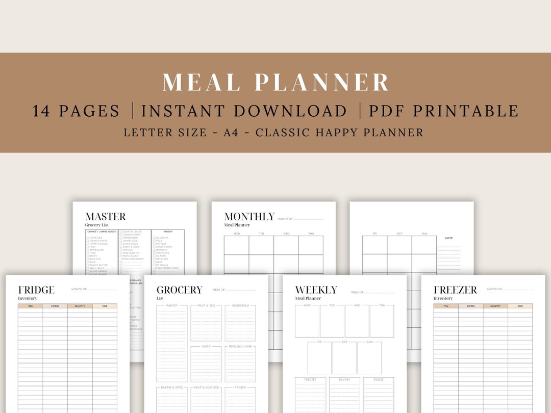 Meal Planner and Grocery List | Weekly Meal Plan | Digital Grocery List ...