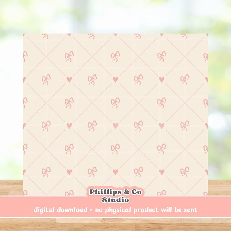 Pink Heart Coquette Bows Tumbler Wrap, PNG Seamless File (digital ...
