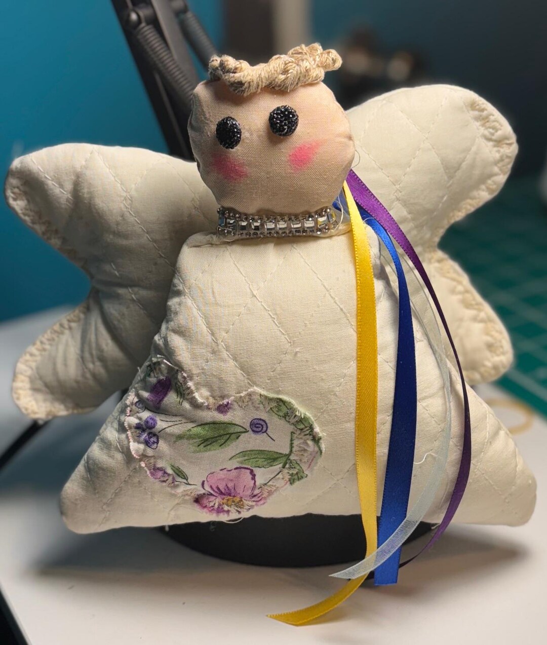 Handmade Prayer Angel Doll | Quilted Soft Angel With Heart Patch ...