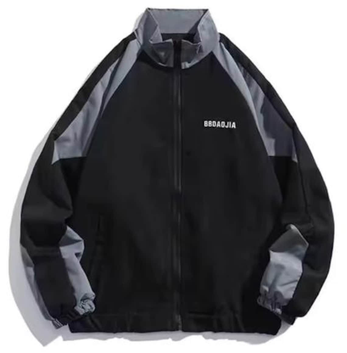 Striped Reflective Jacket Hip Hop Coat Zipper Windbreaker Harajuku Thin ...