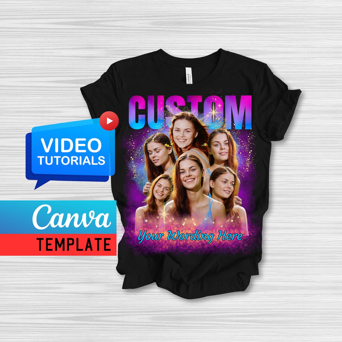 Custom Bootleg Rap Tee Canva Template Editable Your Own Bootleg ...