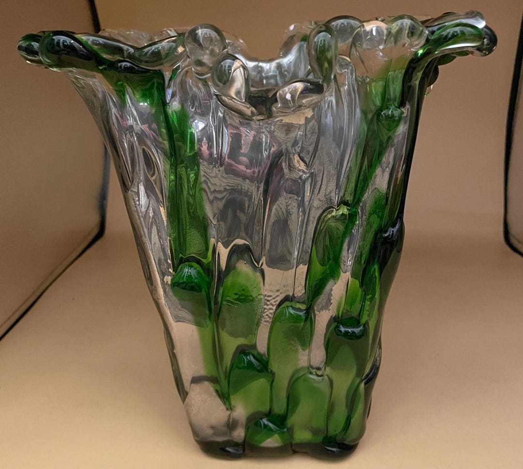 Large Adam Jablonski Art Glass Vase - Etsy
