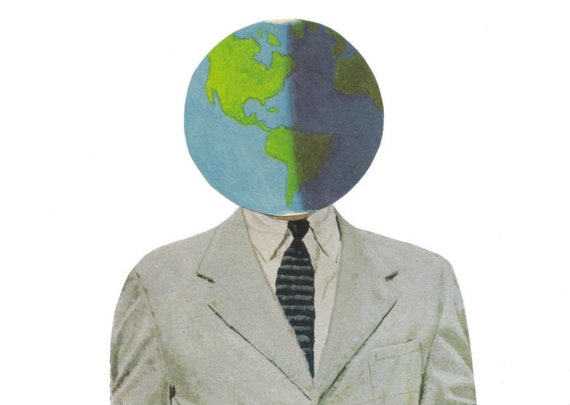 Original Collage Art Planet Earth Art World Artwork | Etsy