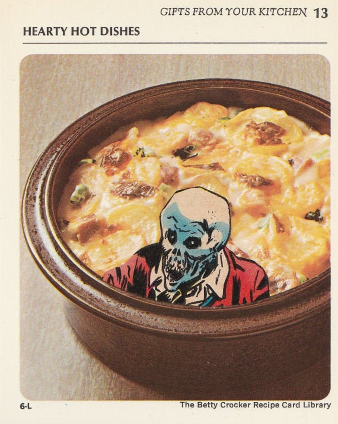 Original Horror Collage Art: Creepy Skeleton on Vintage Recipe Card - Etsy