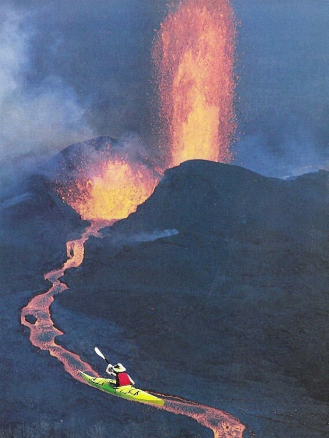 Original Collage Artwork Erupting Volcano Art Work Lava - Etsy