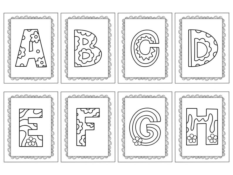 ABC Alphabet Flower Coloring Book for Kids, 26 Flower Alphabet Coloring ...