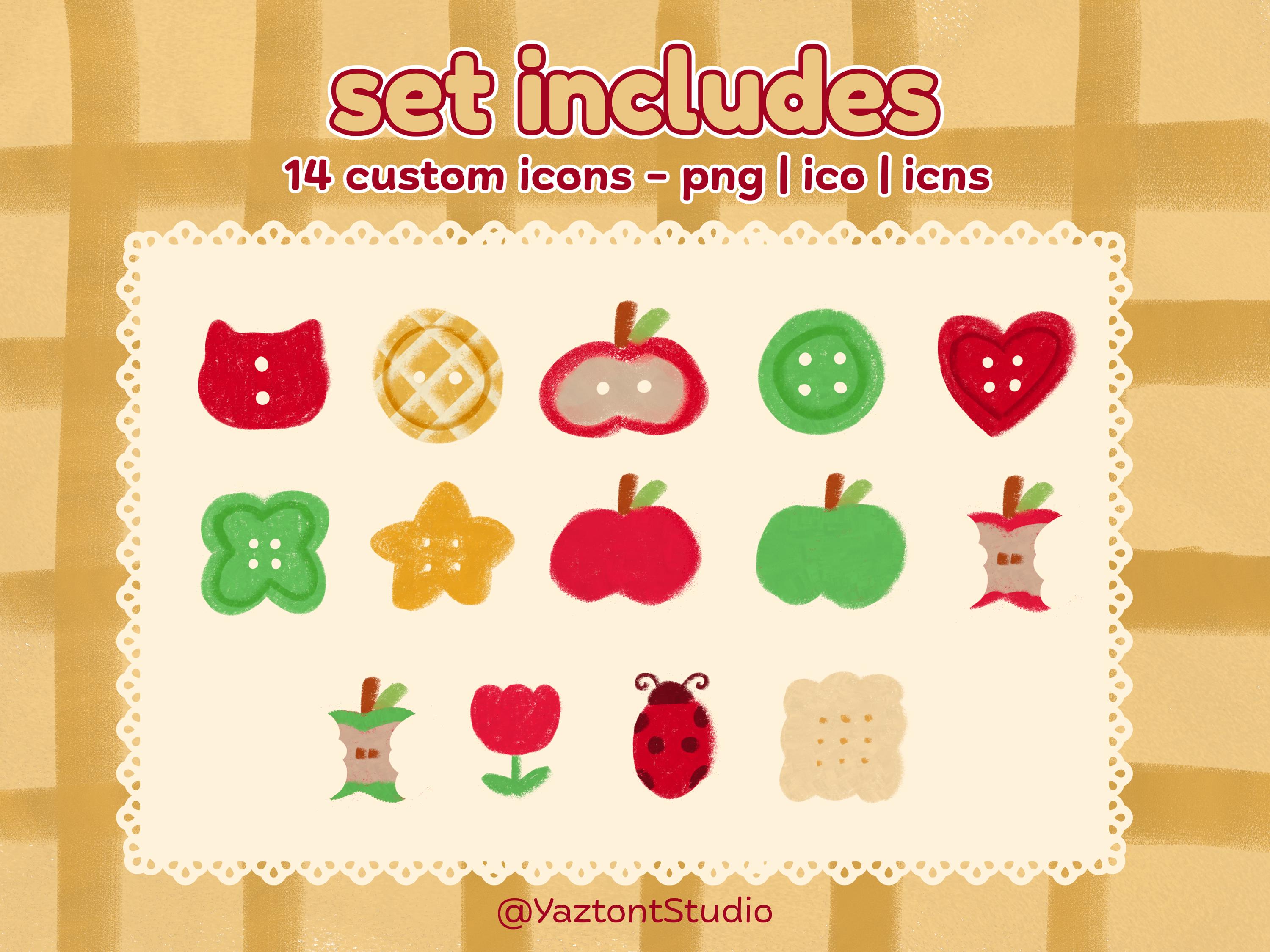 Applecore Desktop Icon Pack – Cottagecore PC Theme (digital Download ...