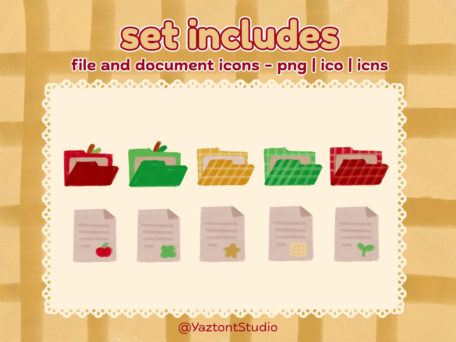Applecore Desktop Icon Pack – Cottagecore PC Theme (digital Download ...