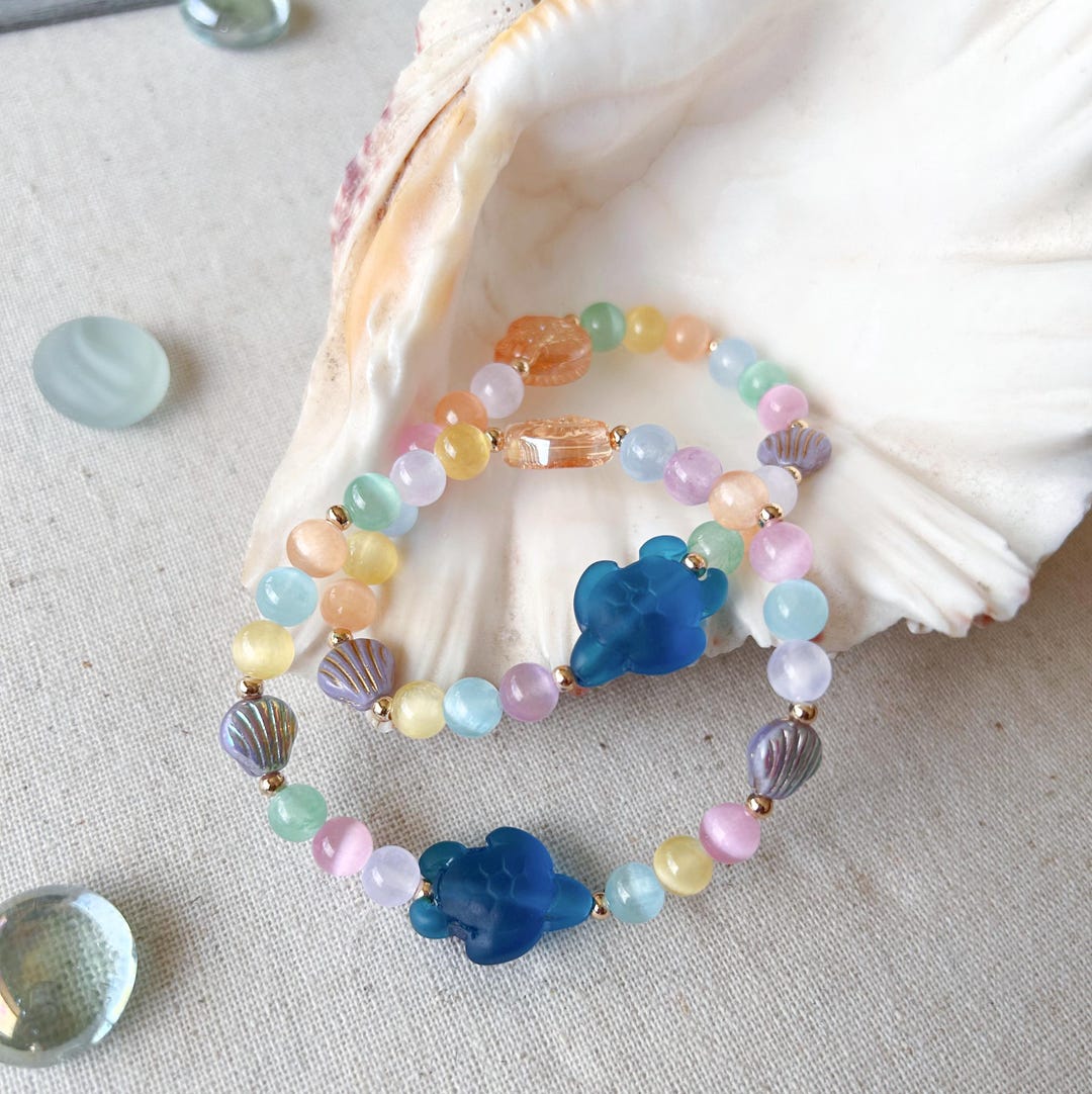 Rainbow Selenite Bracelet//by the Sea Turtle & Rainbow Selenite ...