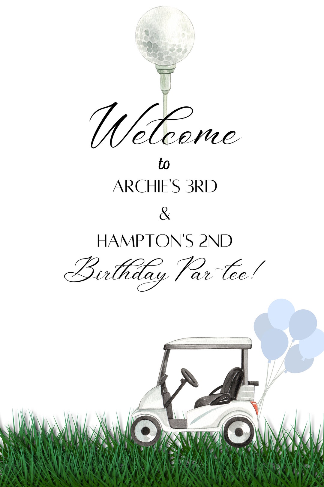 Golf Themed Welcome Sign, Birthday Sign, Personalized - Etsy
