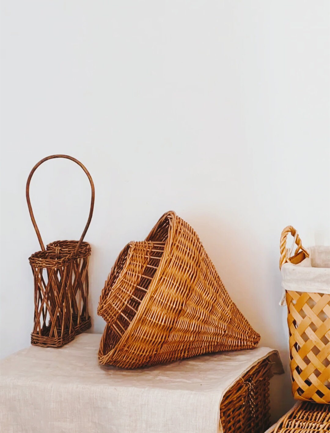 Original Hand-woven Willow Lamp Shade, Bohemian Room Decoration, Bonin ...