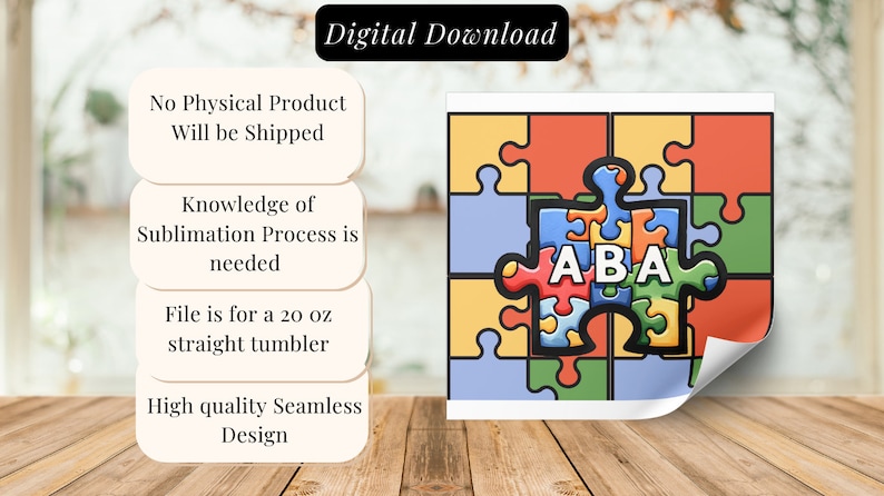 RBT Autism Puzzle 20oz Tumbler Wrap (PNG) - Etsy