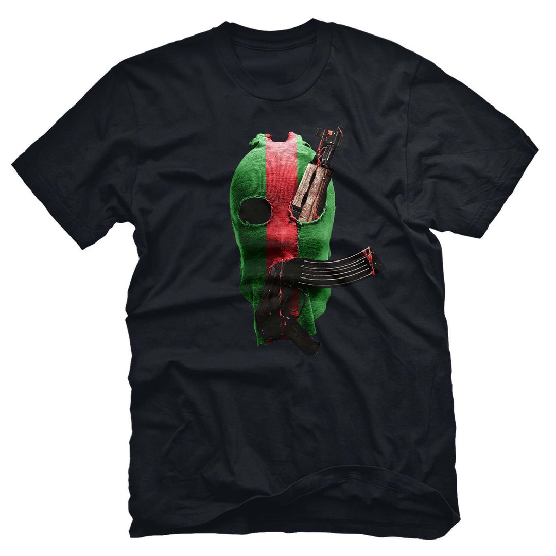 Ski Mask Gun Gangster Face Mask Gangsta Streetwear Graphic T-shirt ...