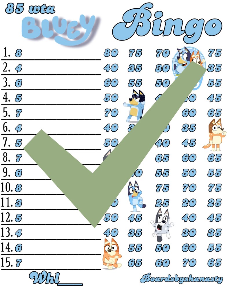 Bluey 85 Wta - Etsy