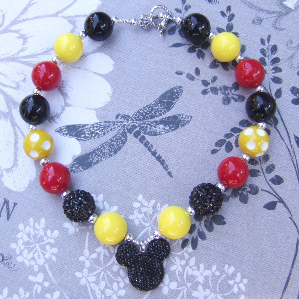 Red & Yellow Minnie Mouse Childrens Necklace Bubblegum - Etsy
