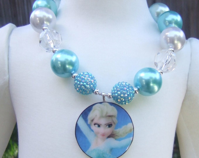 Elsa Frozen Pendant Girls Necklace - Etsy