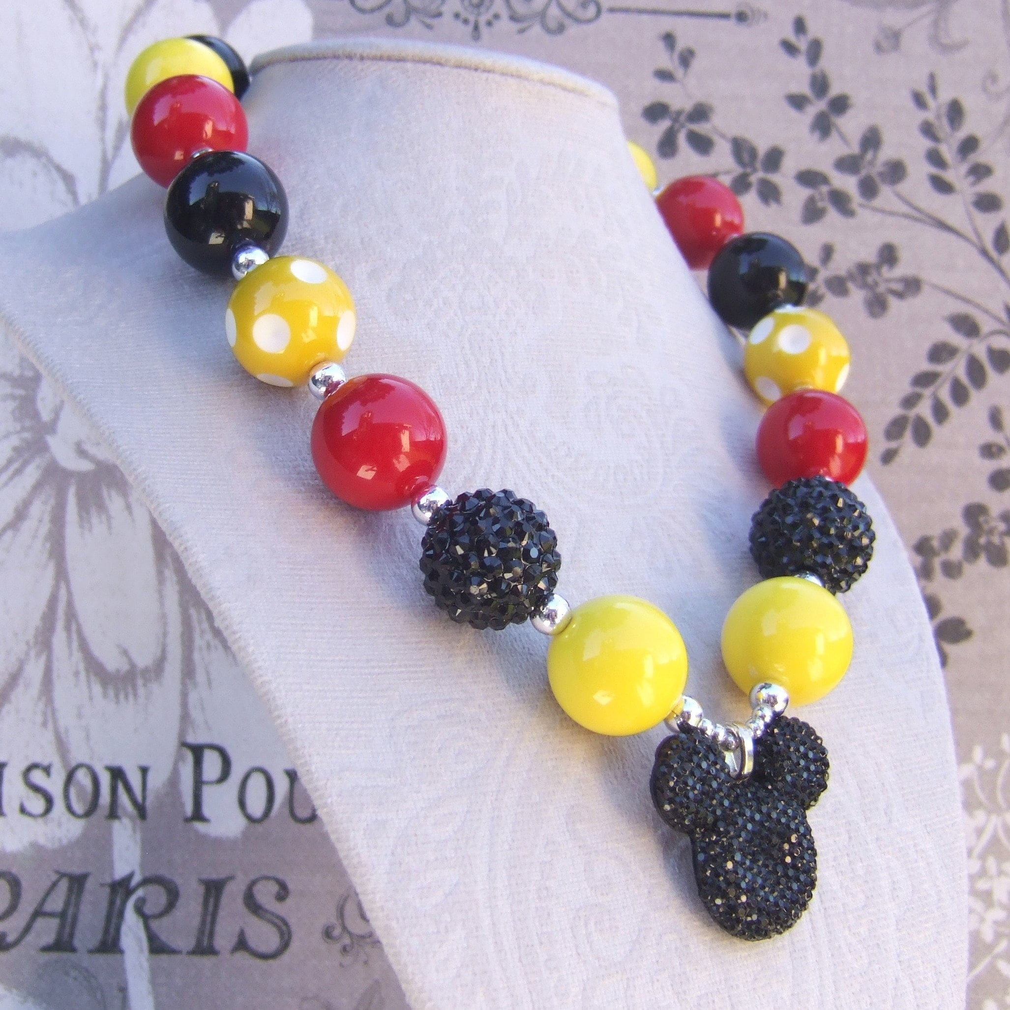 Red & Yellow Minnie Mouse Childrens Necklace Bubblegum - Etsy