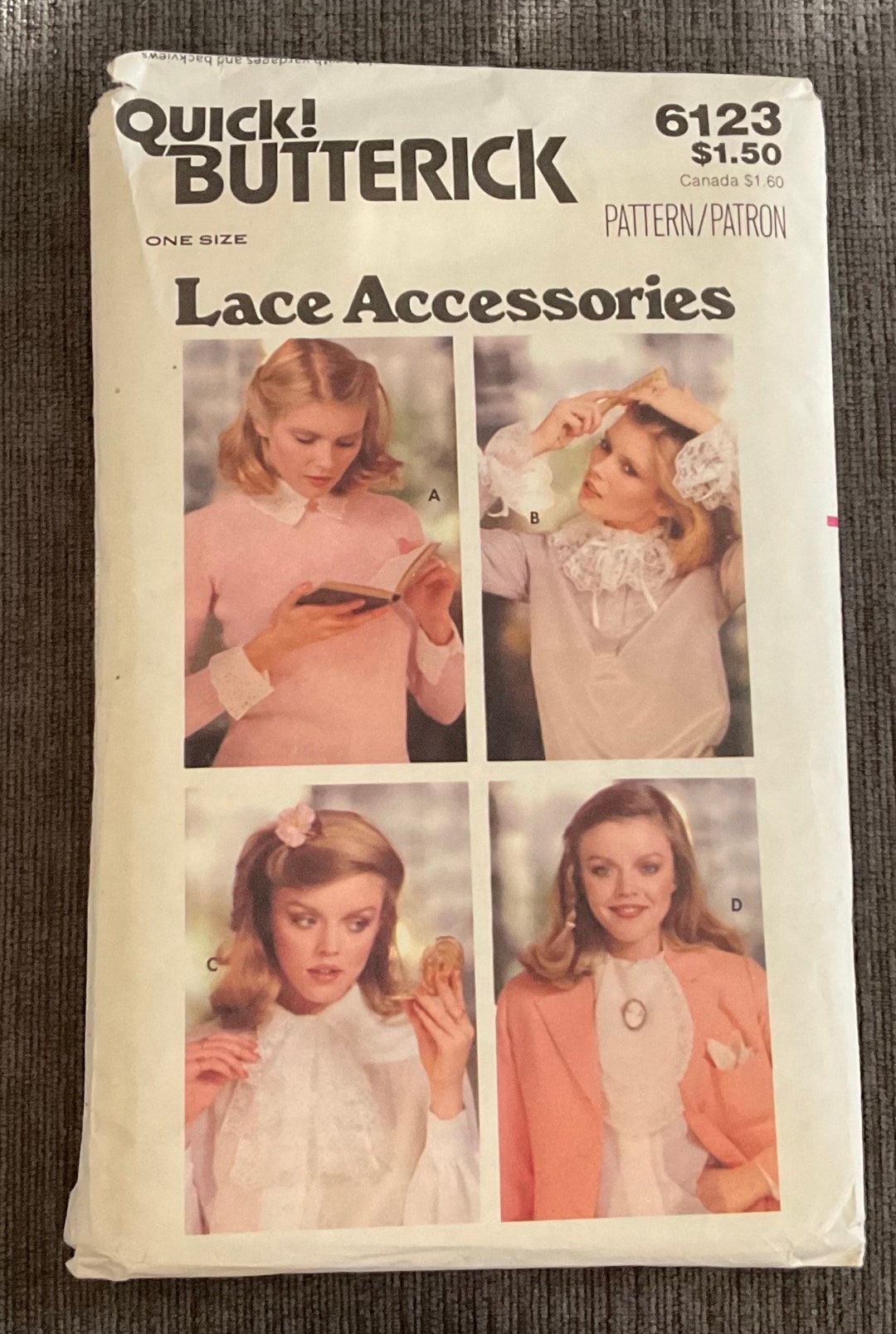 Vintage 70s Butterick Sewing Pattern 6123 Lace Accessories One Size ...