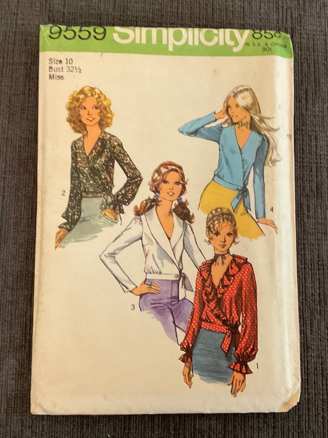 Vintage 1971 Simplicity Sewing Pattern 9559 Misses Set of Front-wrap ...