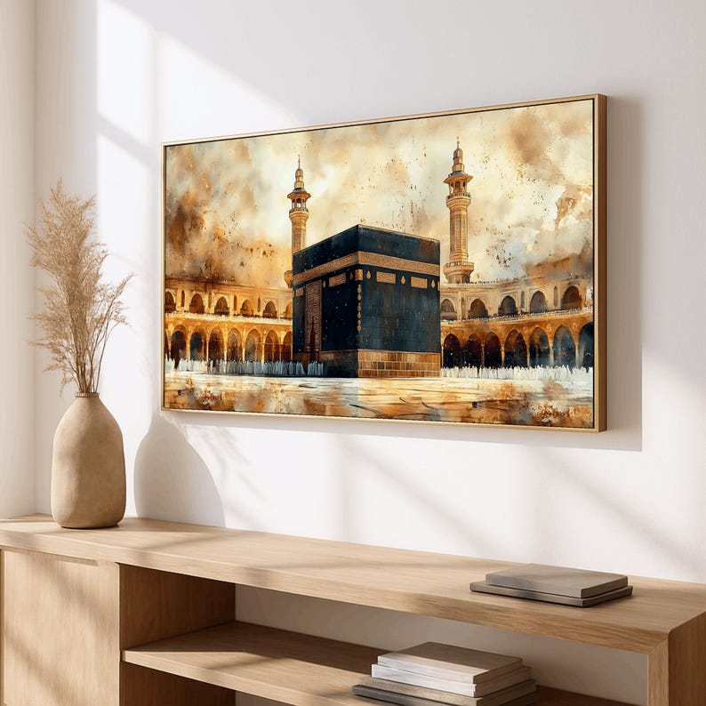 Kaaba Panoramic Wall Art: Islamic Mecca Sacred Architecture Decor ...