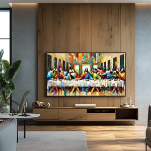 Last Supper Frame TV Art Vibrant Christian Digital Download Religious ...