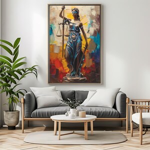Abstract Lady Justice Wall Art Print, Printable Wall Art, Digital ...