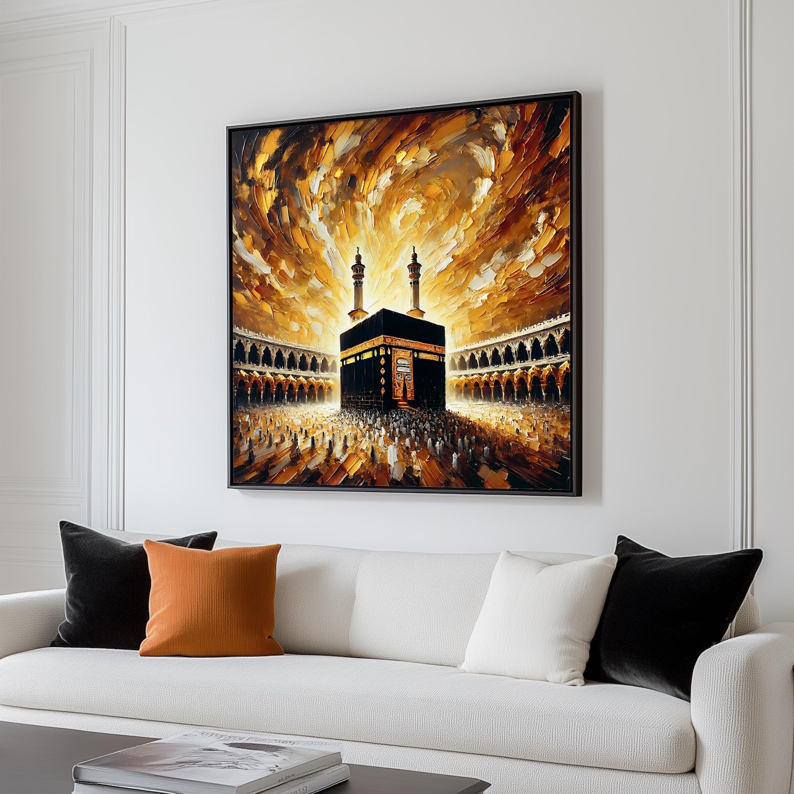 Kaaba Gold Impasto Wall Art: Islamic Masjid Al Haram Decor (digital ...