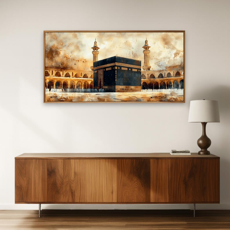 Kaaba Panoramic Wall Art: Islamic Mecca Sacred Architecture Decor ...