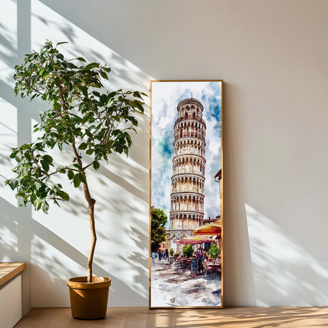 Tall Vertical Pisa Wall Art | Leaning Tower of Pisa Print | Long and ...