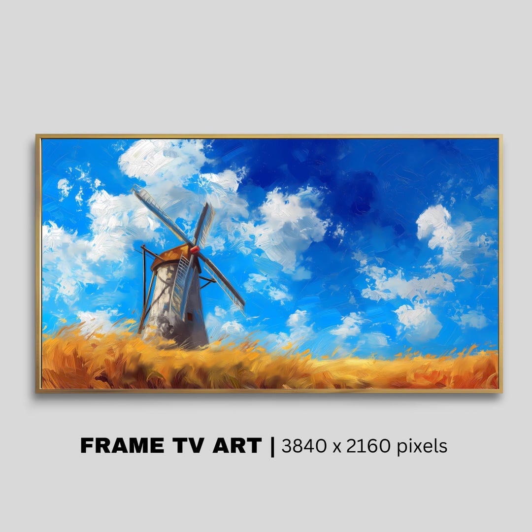 Frame Tv Art Windmill, Countryside Digital Download, Samsung Frame Tv ...