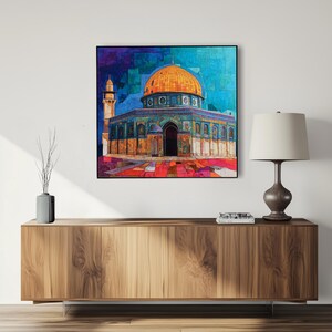 Masjid Al Aqsa Wall Art, Islamic Digital Print, Square Mosque Artwork ...